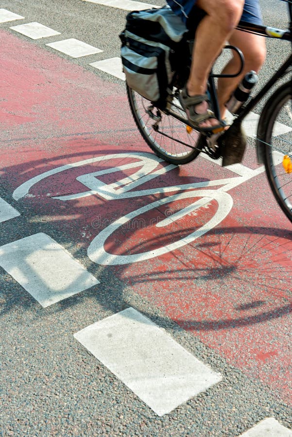 Cycle Path, Bicycle Symbol As a Lane Marking or Road Marking on a Road ...