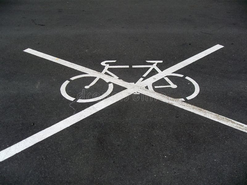 Cycle Path, Bicycle Symbol As a Lane Marking or Road Marking on a Road ...
