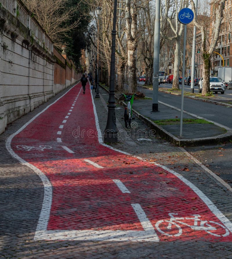 Cycle path stock photo. Image of cycle, painted, path - 14551040