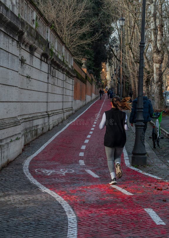 Cycle Path in the Center of Rome Editorial Photo - Image of path, walk ...
