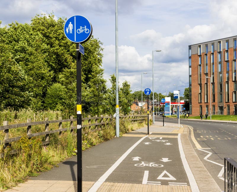 Urban Cycle Path stock photo. Image of traffic, city - 76827340