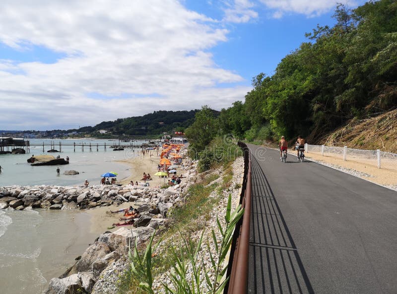 Cycle Path on the Coast of the Trabocchi Editorial Photography - Image ...