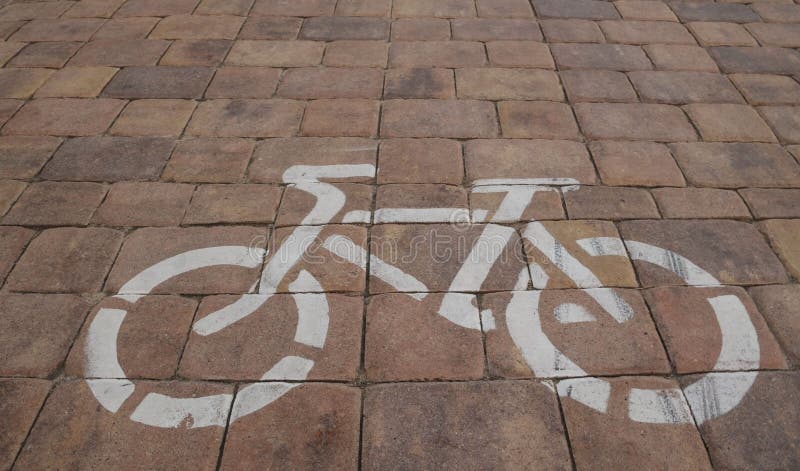Cycle path, cycle track stock photo. Image of white, healthy - 75683948