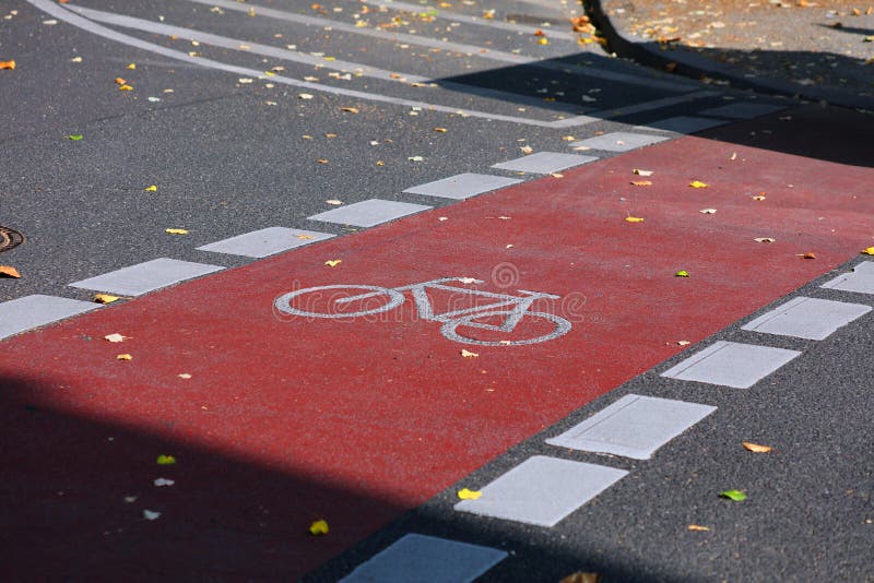 Cycle Path in Moenchengladbach, Germany Stock Image - Image of path ...