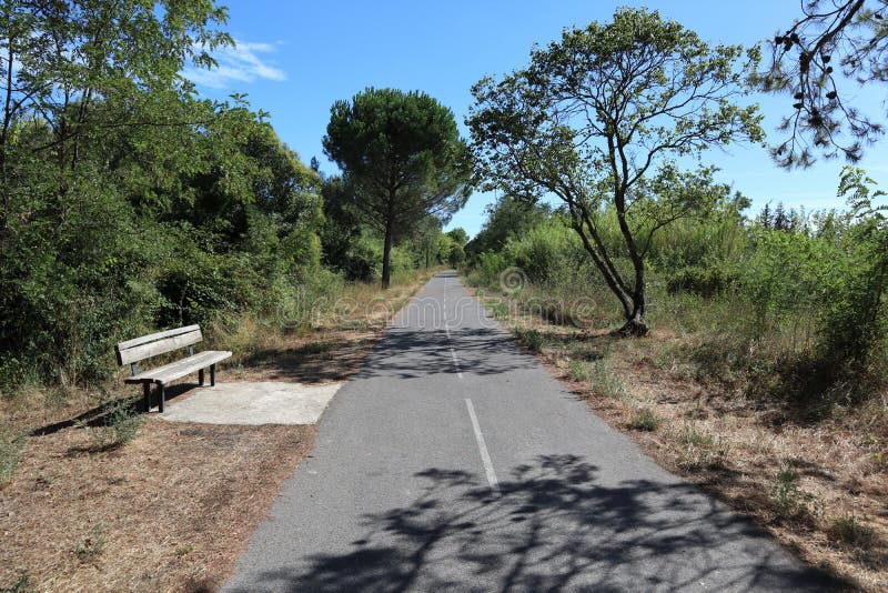 Cycle path in nature stock image. Image of road, path - 198083449