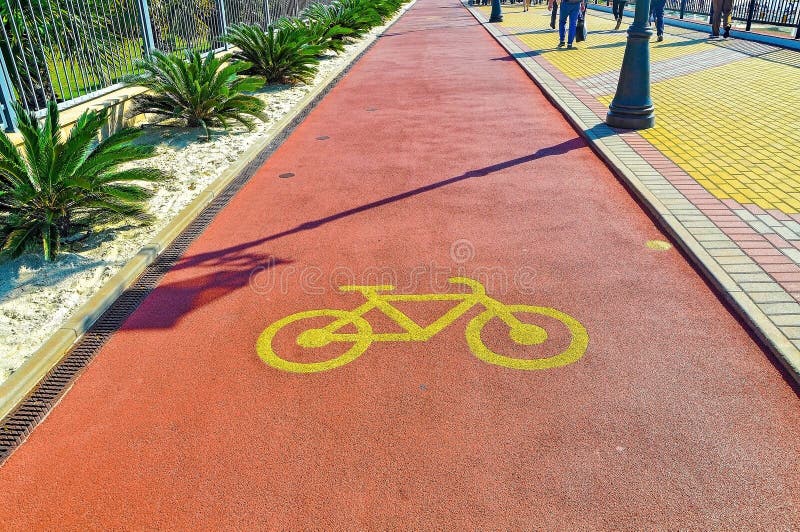 Cycle path with a pattern stock photo. Image of lane - 154683054