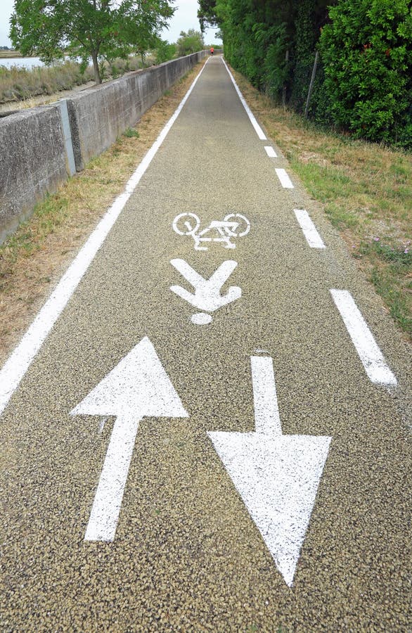 Cycle path stock photo. Image of cycle, painted, path - 14551040
