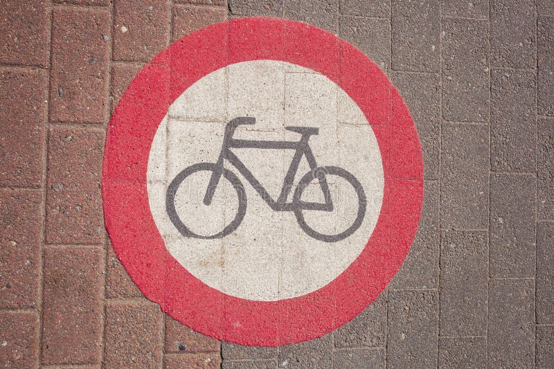 Cycle Path Road Sign As a Ground Marking on a Cycle Path Stock Photo ...