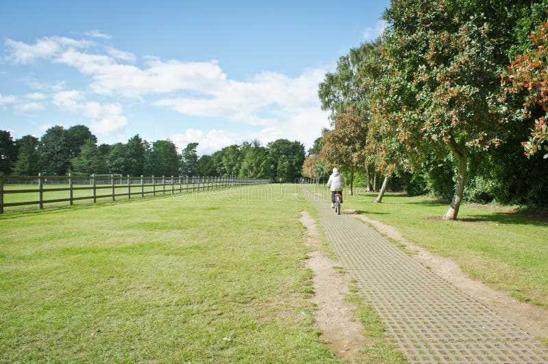 Cycle path stock photo. Image of street, lamp, english - 32700438