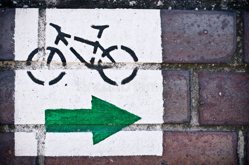 Cycle path sign stock image. Image of arrow, road, simple - 25071675