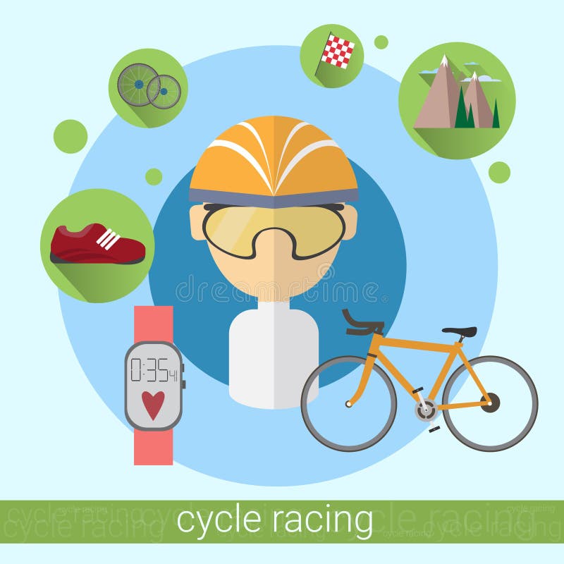 Cycle Racing Man Sportsman Icon Stock Vector - Illustration of icon ...