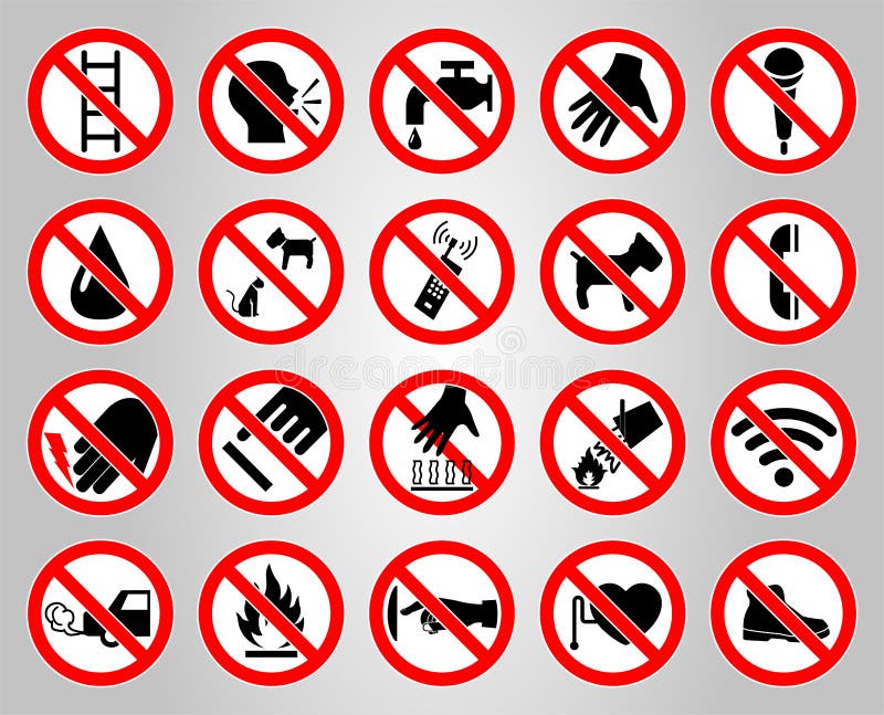 Cycle Red Prohibition Sign on a White Background Stock Vector ...