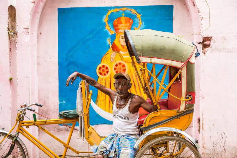 Cycle Rickshaw Driver, Chennai, India Editorial Stock Photo - Image of ...