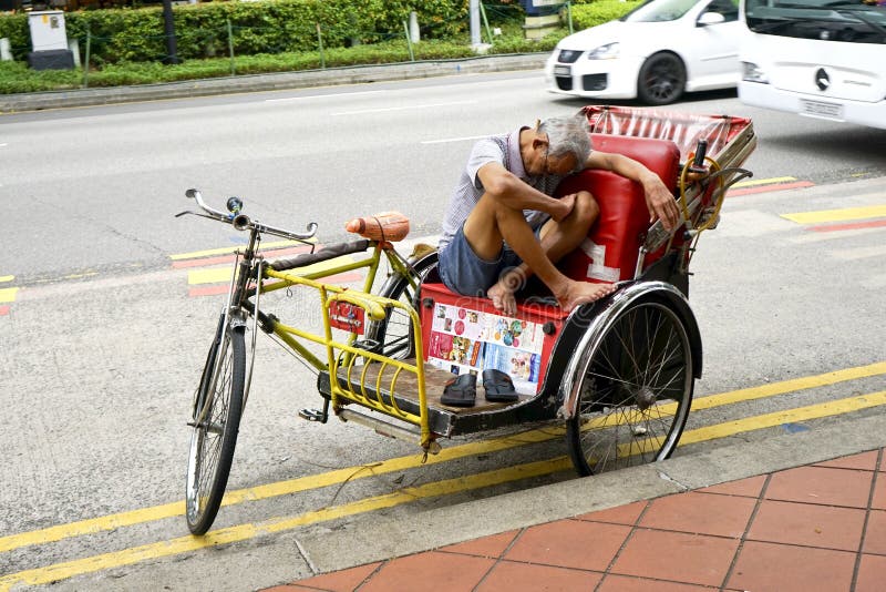 Cycle Rickshaw Driver Having a Rest Editorial Stock Photo - Image of ...