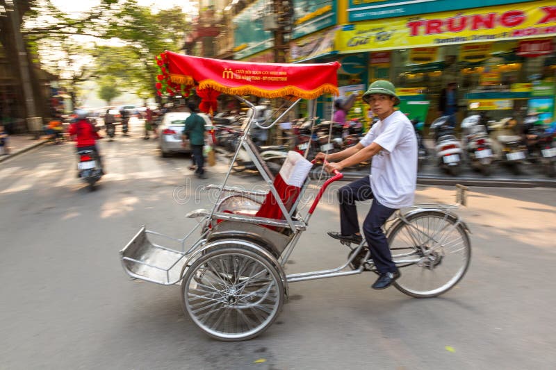 Cycle Rickshaw, Hanoi, Vietnam Editorial Photography - Image of asian ...