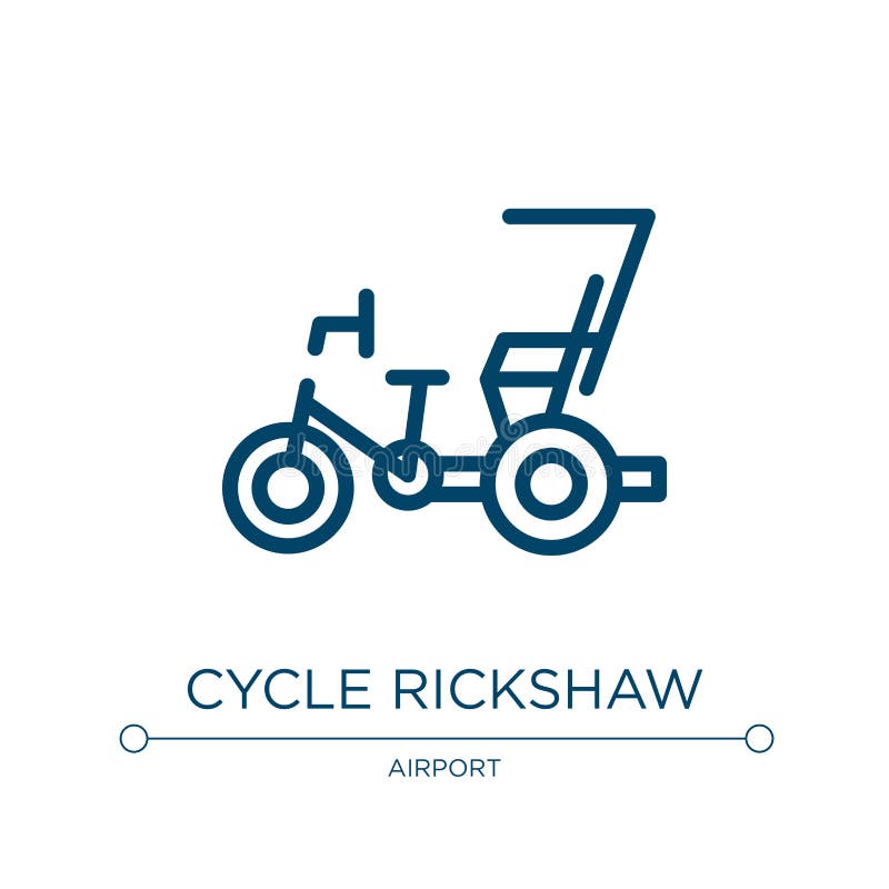 Rickshaw Icon in Outline Style Isolated on White Background ...