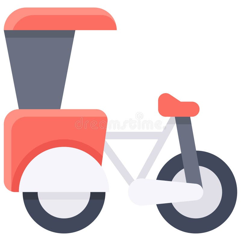 Cycle Rickshaw Icon, Transportation Related Vector Stock Vector ...