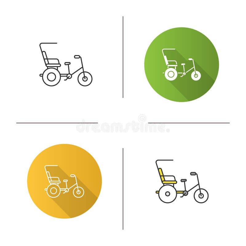 Cycle rickshaw icon stock vector. Illustration of drawing - 197602475