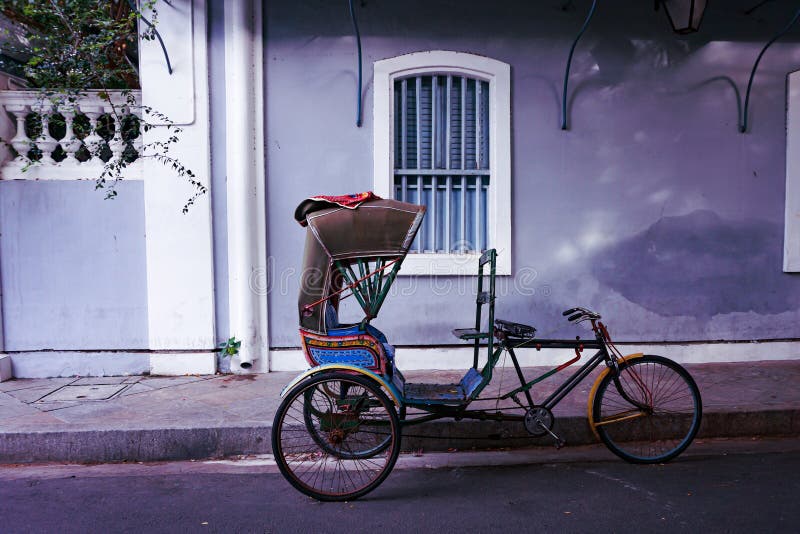 Cycle Rickshaw Near the Beautiful Building Stock Image - Image of ...