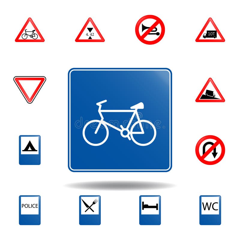 Cycle Road Icon. Set of Road Signs Icon for Mobile Concept and Web Apps ...
