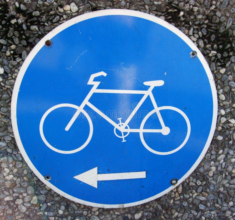 Cyclists ahead sign stock photo. Image of path, bicycle - 63864