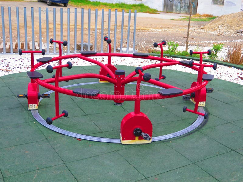 Cycle Roundabout stock photo. Image of slide, equipment - 59717628