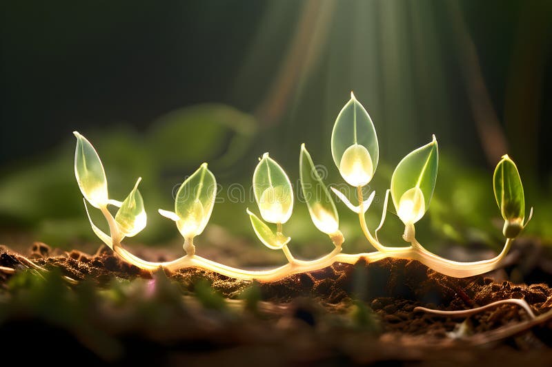 Cycle of Seeds Sprouting into Plants, Each Plant Dissolving Back into ...