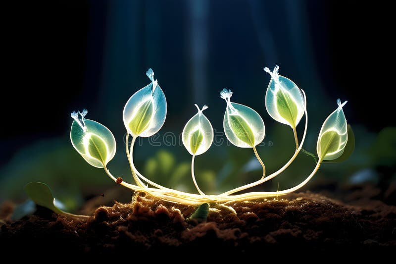 Cycle of Seeds Sprouting into Plants, Each Plant Dissolving Back into ...