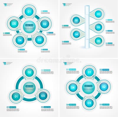 Cycle Target Process Step Diagrams Collection. Infographic Vector ...