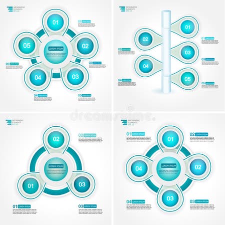 Cycle Target Process Step Diagrams Collection. Infographic Vector ...