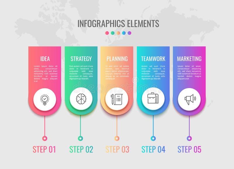 Cycle Timeline. Business Infographic Elements Timeline with 5 Steps ...