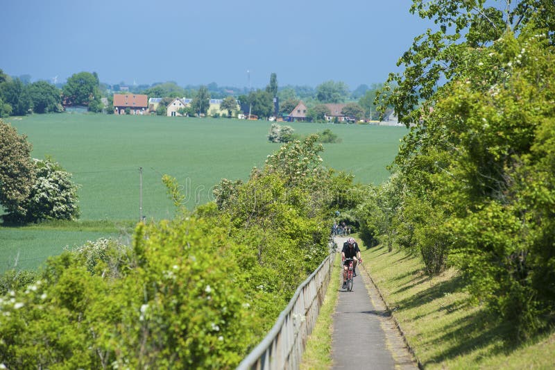 Cycle Track at the Fehmarnsund Bridge Editorial Photo - Image of hiking ...