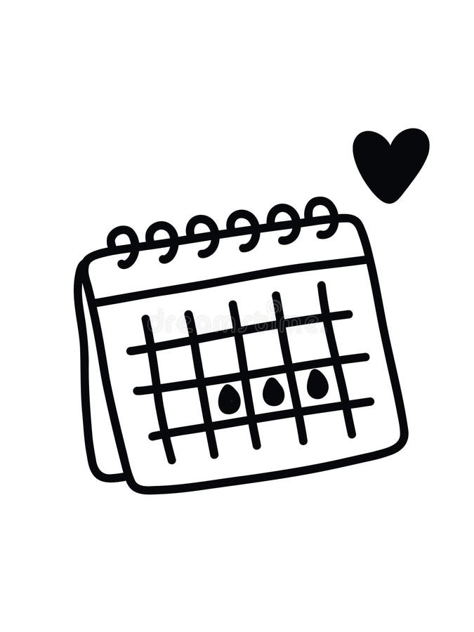 Cycle tracker calendar stock vector. Illustration of cartoon - 381355244