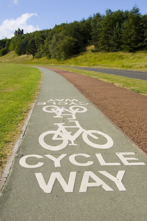 Cycle Way stock image. Image of park, sign, track, paint - 1055651