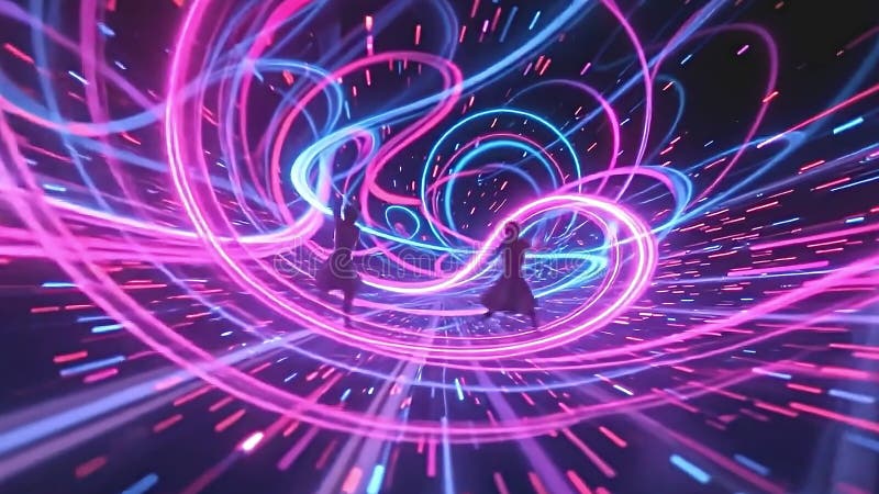 Cycled 3d Animation, Vibrant Abstract Visuals, Swirling Pink and Blue ...