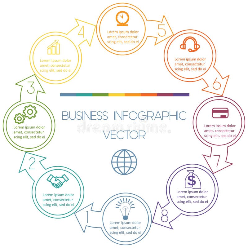 Cycles Infographic Eight Positions Stock Vector - Illustration of ...
