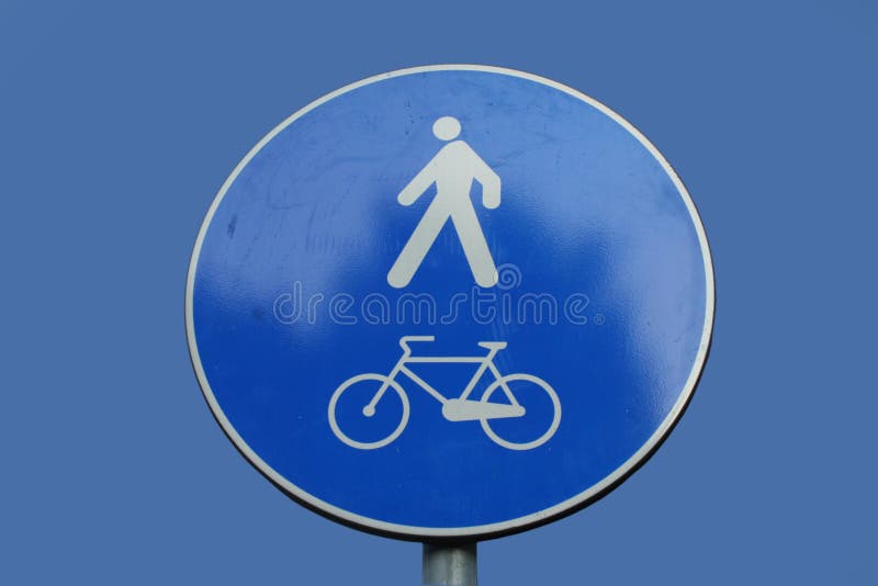 Cycles and Pedestrians Sign Stock Image - Image of cycle, person: 3347431