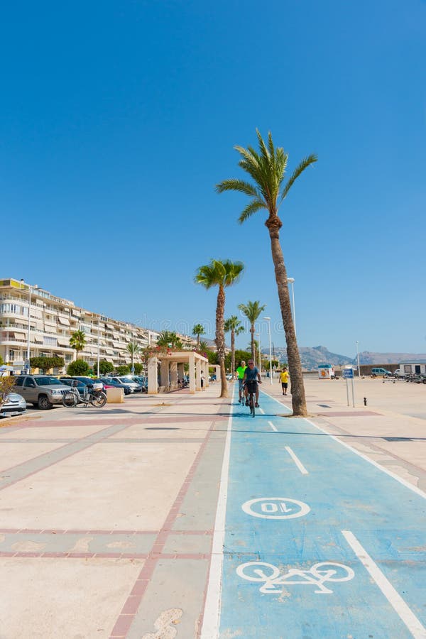 Cycleway Along Waterfront in Altea, Spain. Editorial Stock Image ...