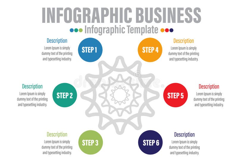 Cyclic and Atom Start Diagram Infographic with Circles. Modern ...