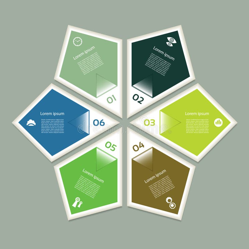 Cyclic Diagram with Six Steps and Icons. Stock Vector - Illustration of ...