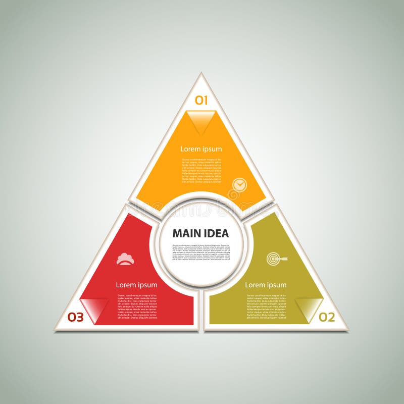 Cyclic Diagram with Three Steps and Icons. Stock Vector - Illustration ...