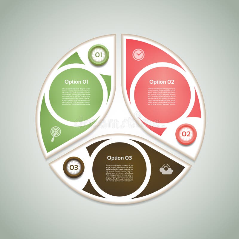 Cyclic Diagram with Three Steps and Icons. Stock Vector - Illustration ...