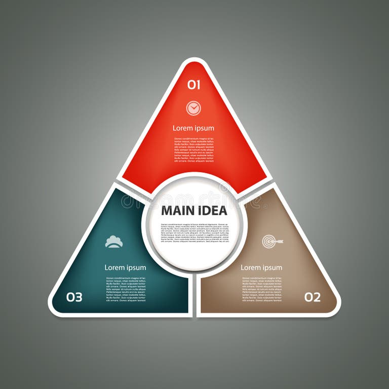 Cyclic Diagram with Three Steps and Icons. Stock Vector - Illustration ...
