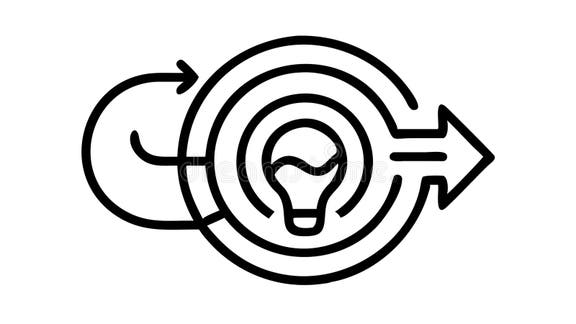 Cyclic Idea Icon Vector Outline for Continuous Innovation, Vector ...