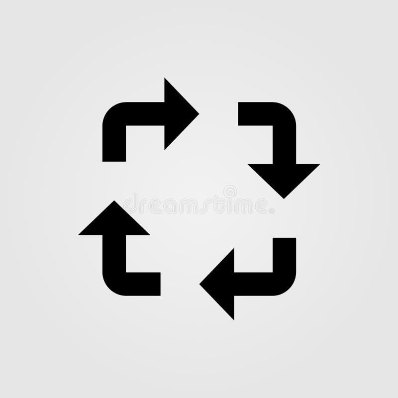 Cyclic Square Arrow Icon. Loop or Repetitive Process Symbol Stock ...