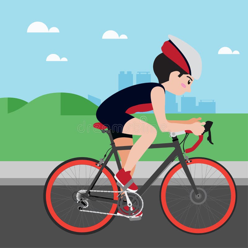 Cycling Athletic Sport Vector Cartoon Stock Vector - Illustration of ...