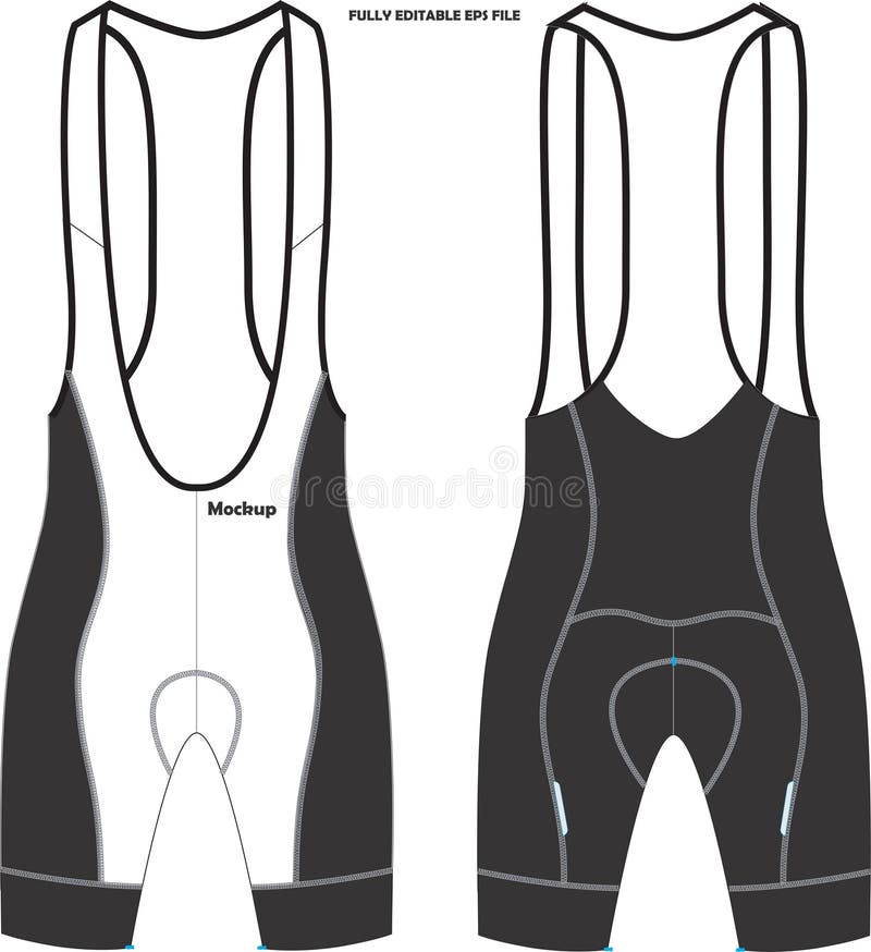 Cycling Bib Shorts Mock Up Illustration Vector Stock Vector ...