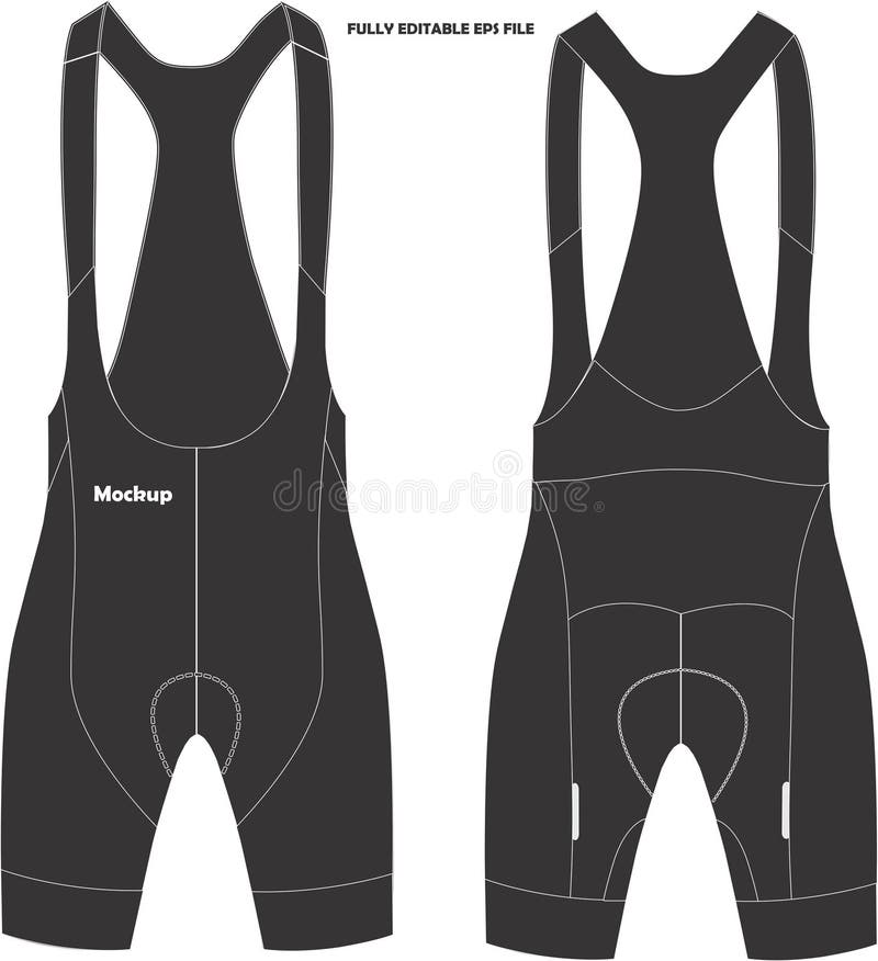 Cycling Bib Shorts Mock Up Illustration Vector Stock Vector ...