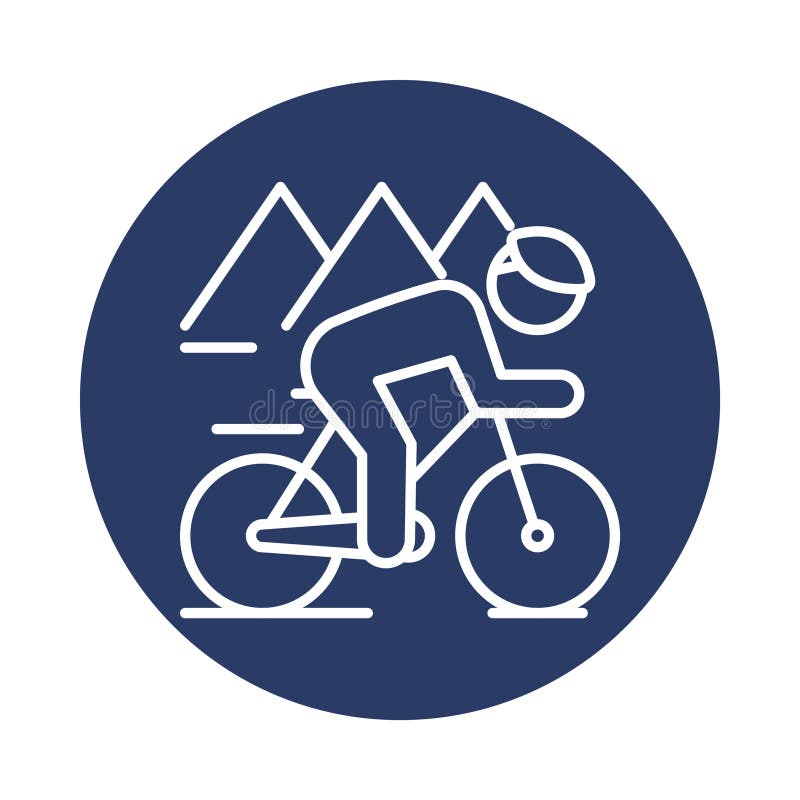 Cycling, Bicycle, Hill, Mountain, Tree, Cycling Ride Icon Stock Vector ...