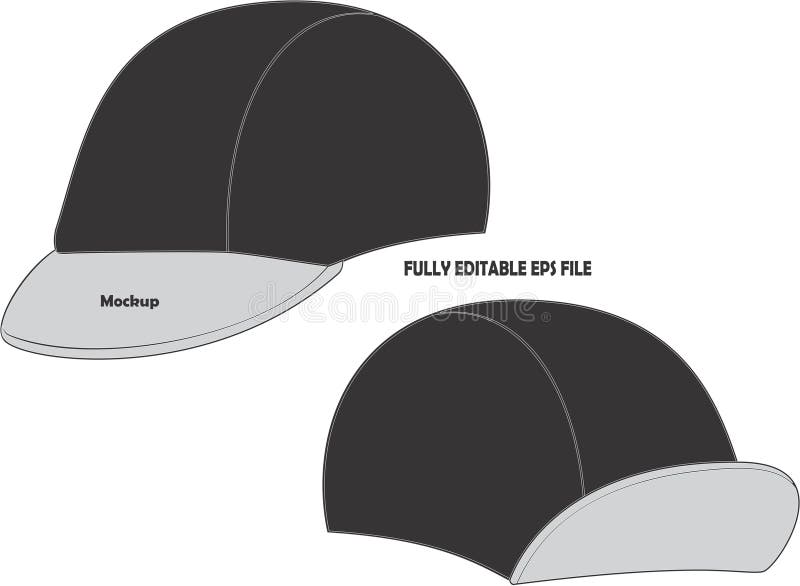 Cycling Caps Mock Ups Template Stock Vector - Illustration of textile ...